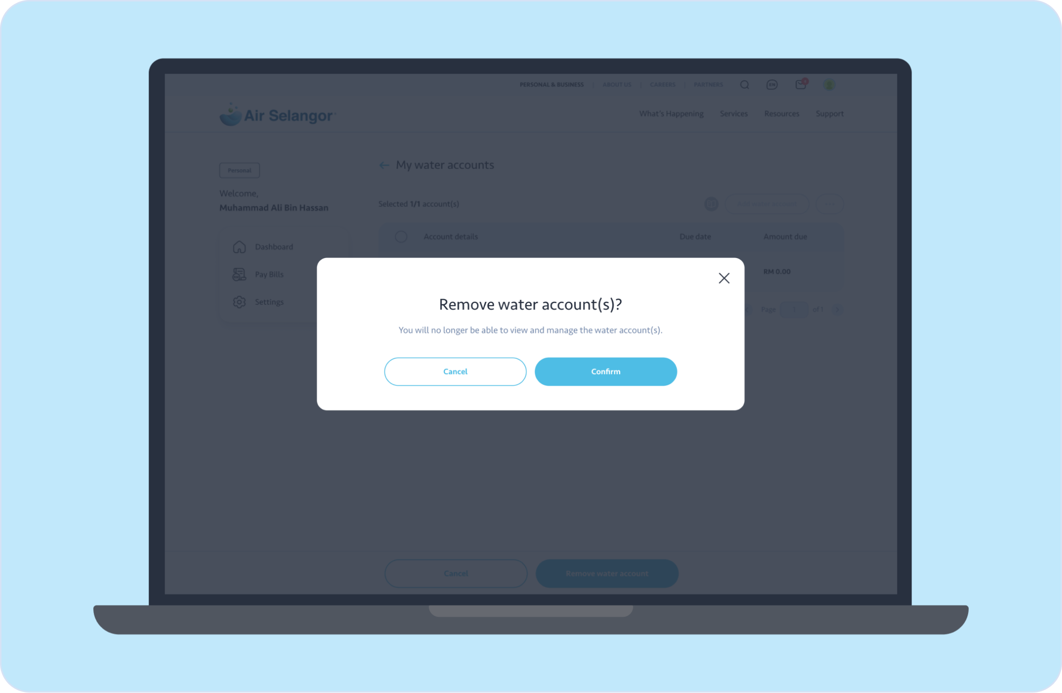 FAQ - Manage water accounts | Air Selangor