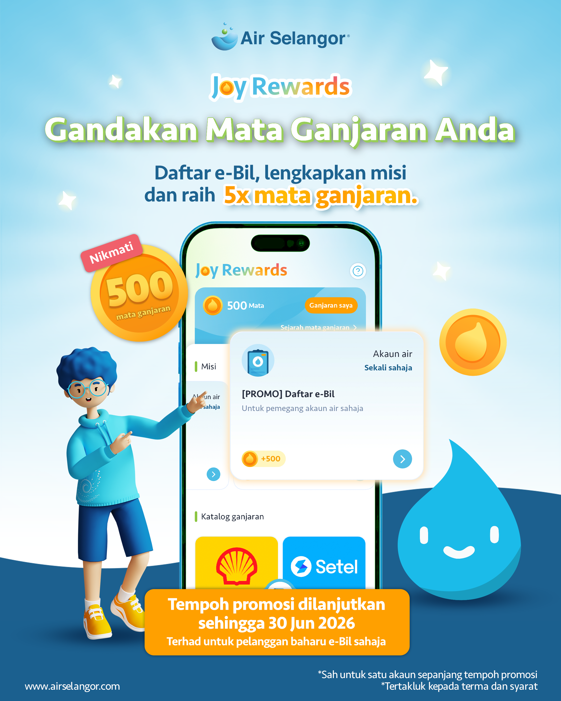 Complete the e-Bil subscription mission to earn 500 reward points, then ...